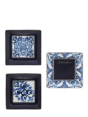 Dolce & Gabbana Set 3 Porcelain Trinket Trays Storage Trays - Multicolor