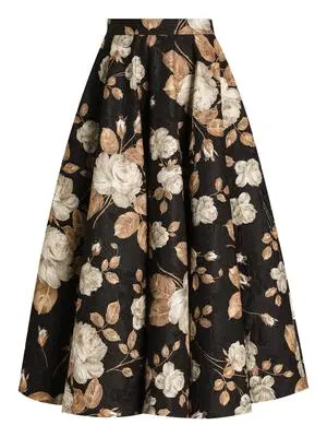 Dolce & Gabbana Vintage Rose- Brocade Midi Skirt Skirts - Print