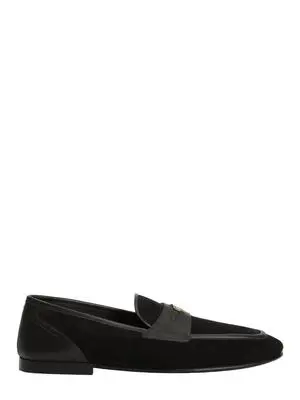 Dolce & Gabbana Split Calfskin Slipper Driver Shoes - Black