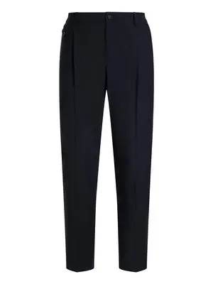 Dolce & Gabbana Wool Blend Trousers - Blue