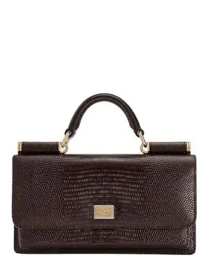 Dolce & Gabbana Iguana-print Mini Bag Burgundy Leather - Bordeaux