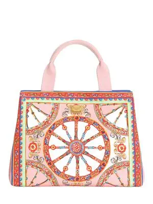 Dolce & Gabbana Dg Tote Shopping Bag In Carretto-print Canvas Accessories - Multicolor