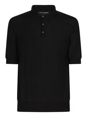 Dolce & Gabbana Extra-fine Cashmere Polo-shirt Sweaters And Cardigans Cashmere - Blue