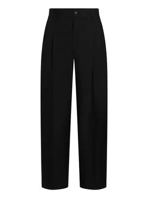 Dolce & Gabbana Virgin Wool Tailored Trousers - Black