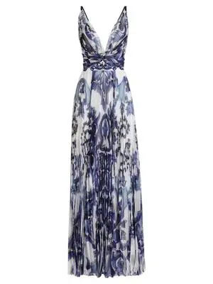 Dolce & Gabbana Dg Exclusive Majolica-print Chiffon Dress Dresses - Blue