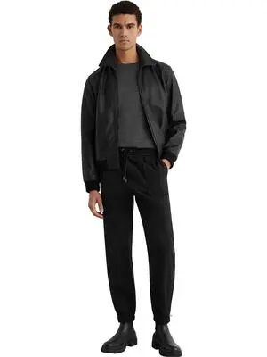 REISS Technical Cuffed Drawstring Trousers - Black