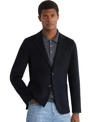 REISS Wool-blend Single-breasted Blazer Tailored-fit - Navy