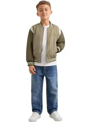 REISS 3-9 Yrs Colour-block Bomber Jacket - Green