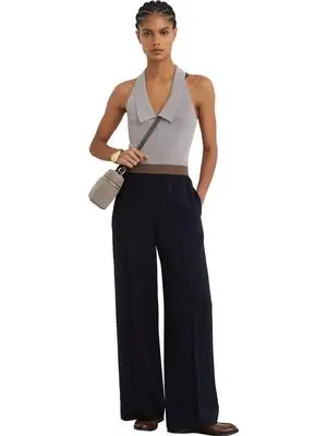 REISS Reiss Wilde Wide-Leg Elasticated-Waist Trousers
