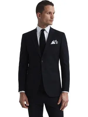 REISS Modern Fit Travel Blazer - Black