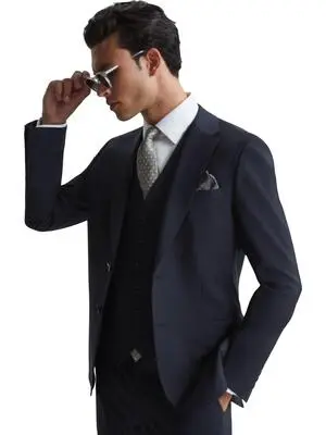 REISS Modern Fit Travel Blazer - Navy