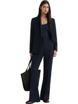 REISS Gabi Flared Suit Trousers - Navy