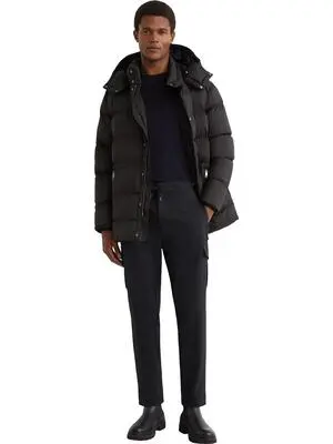 REISS Technical Drawstring Tapered Trousers - Navy