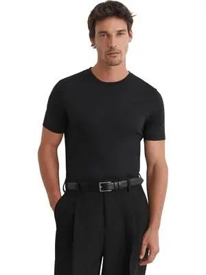 REISS Air-water Cotton Muscle-fit T-shirt - Black