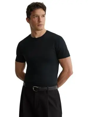 REISS Air-water Cotton Muscle-fit T-shirt - Navy