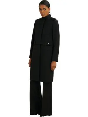 REISS Atelier Wool Belted Long Coat - Black