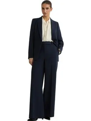 REISS Petite Wide-leg Suit Trousers - Navy