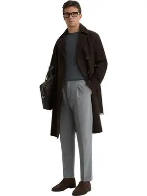 REISS Promise Tailored Fit Side-adjuster Tailored-fit Suit Trousers Wool-blend - Light Grey