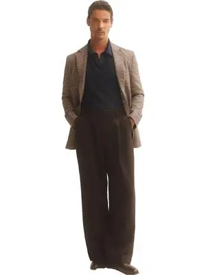 REISS Monogram Relaxed-fit Belted Trousers - Brown