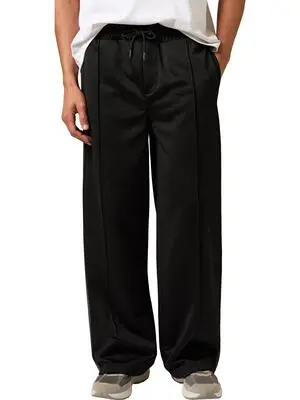 REISS Foster Monogram Cotton Wide-leg Joggers - Black