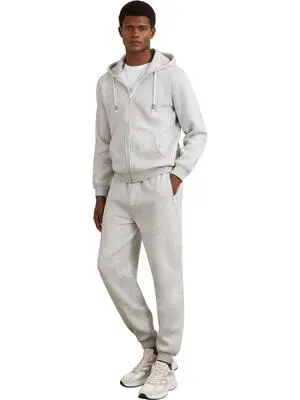 REISS Cotton-blend Drawstring Joggers - Grey