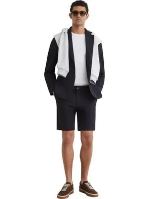 REISS Technical Stretch Shorts - Navy