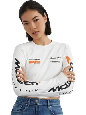 REISS Formula 1 Team Cropped Top - White