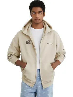 REISS X Mclaren F1 Team Racing Zip-through Hoodie -fit - Stone