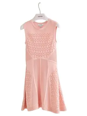 REISS 3-9 Yrs Pointelle-knit Flippy Dress - Pink