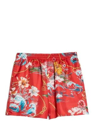 Gucci Gg Supreme Linen Shorts - Red