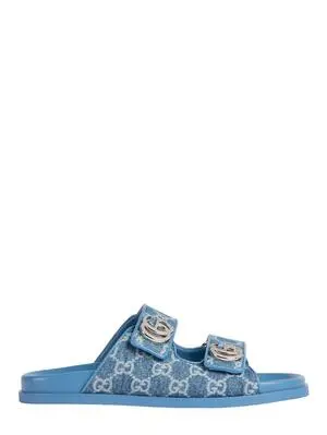 Gucci Slide Sandal With Interlocking G Detail - Blue