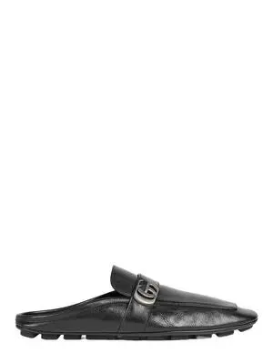 Gucci Leather Mule With Horsebit - Black
