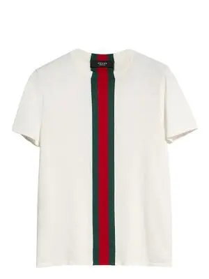 Gucci Cashmere Sweater With Web Intarsia - White