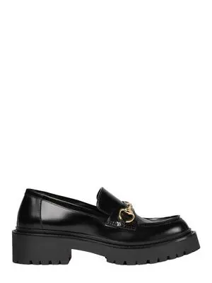 Gucci Leather Loafer With Horsebit Detail - Black