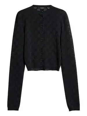 Gucci Self-tie Cardigan With Striped Trim - Black