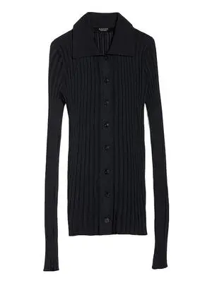 Gucci Self-tie Cardigan With Striped Trim - Black