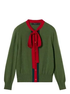GUCCI Gucci Self-Tie Cardigan With Striped Trim