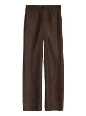 Gucci Gucci GG Supreme Print Silk Trousers Brown