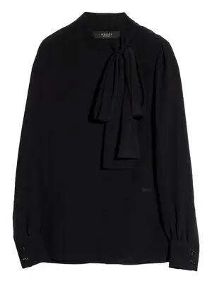 Gucci Gg Crêpe Silk Shirt - Black