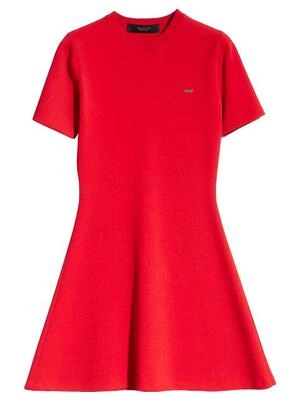 Gucci Gg Fine Cotton Jacquard Dress, Size - Red