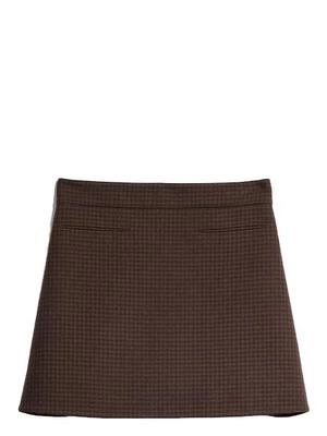 Gucci Gg Cotton Gabardine Skirt, Size - Brown