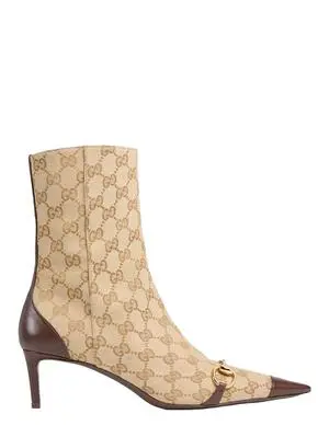 Gucci Gucci Horsebit Ankle Boots Beige