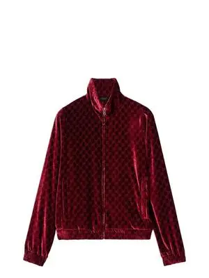 Gucci GG Jersey Jacquard Zip Jacket Bordeaux