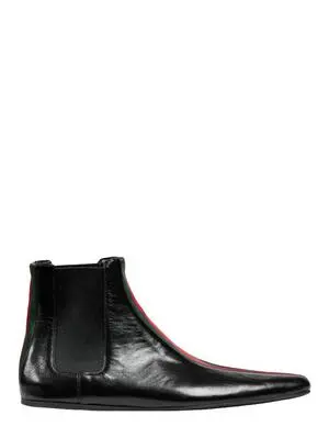 Gucci Lasered Gg Leather Chelsea Ankle Boots - Black