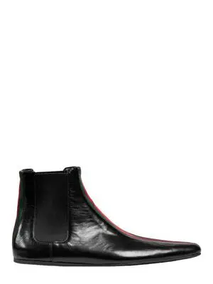 Gucci Lasered Gg Leather Chelsea Ankle Boots - Black
