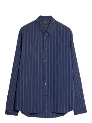 Gucci Striped Cotton Poplin Shirt, Size - Blue