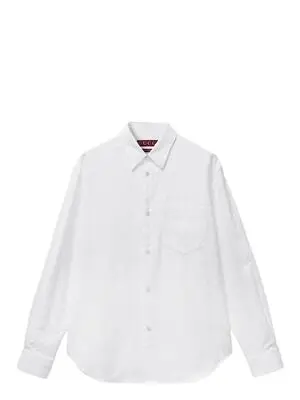 Gucci Gg Canvas Linen Blend Bowling Shirt, Size - White