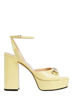 Gucci Gucci Horsebit Platform Sandals Yellow
