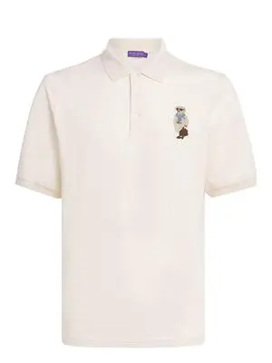 Ralph Lauren Purple Label Cotton-cashmere Polo Bear Polo Shirt - Ivory