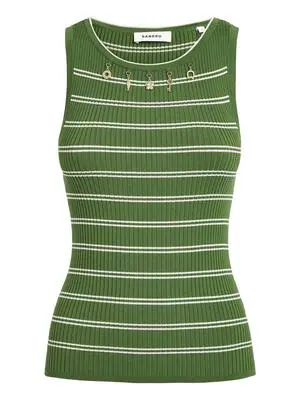 Sandro Stretch-jersey Tank Top - Green